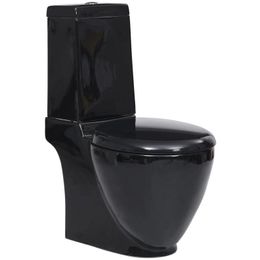 Bonnevie - Keramik-WC Toilette Stand-WCs - Waagerechter Abgang Schwarz BV340386