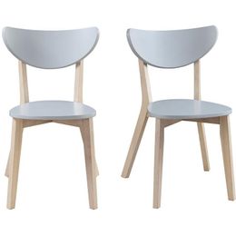 Miliboo - Design-Stühle Grau Beine aus Holz leena (2er-Set) - Grau
