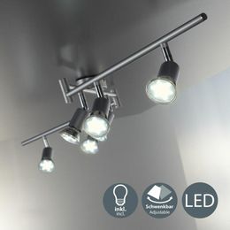 B.K.LICHT Led Deckenlampe Wohnzimmer schwenkbar GU10 Metall Decken-Spot Leuchte 6-flammig - 50