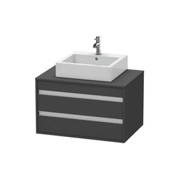 Duravit Ketho Waschtischunterschrank wandhängend 6654, 2 Schubkästen, 800mm, für Aufsatzbecken mittig, Farbe (Front/Korpus): Graphit Matt Dekor - KT665404949