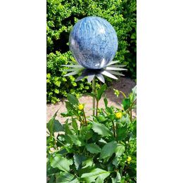 Jürgen Bocker - Gartenambiente Gartenstecker Blütenzauber Milano Rosenkugel 15 cm Edelstahl Garten mit Stab 80 cm