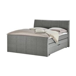 Möbel Kraft Boxspringbett - grau - Materialmix - 188 cm - 124 cm - Möbel Kraft