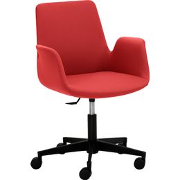 mayer Sitzmöbel Bürostuhl MAYER SITZMÖBEL "Sessel myHELIOS" Stühle Gr. B/H: 65 cm x 82 cm, 1 St., Struktur (recyceltes Polyester) uni, Kunststoff, rot (kirschrot, schwarz) Drehstühle