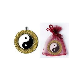 Adelia´s Adelia´s Amulett Anhänger 925 Silber Bernstein Talisman, Yin Yang - Ausgeglichenheit und Harmonie, gelb