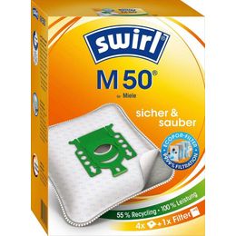 Swirl Staubsaugerbeutel Swirl® M 50 Staubsaugerbeutel für Miele, 4er- Pack, weiß
