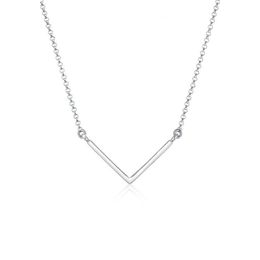 Elli Kette mit Anhänger V-förmiger Anhänger 925 Silber, silberfarben