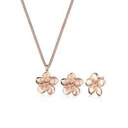 Elli Schmuckset Frangipani Blüte 925 Sterling Silber, goldfarben