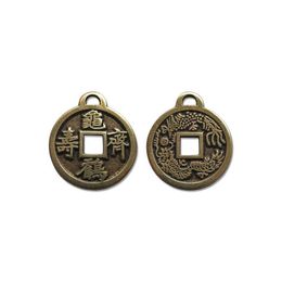Adelia´s Adelia´s Amulett Anhänger Alte Symbole Talisman, Chinesische Glücksmünze - Für Reichtum, Vermögen, Erfolg, silberfarben