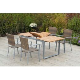 Merxx Garten-Essgruppe Savona, (5-tlg), beige|grau|silberfarben