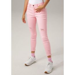 Aniston CASUAL Skinny-fit-Jeans mit Destroyed-Effekt, rosa
