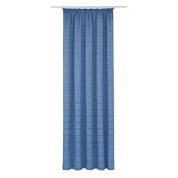 Vorhang Toco-Karo, WIRTH, Kräuselband (1 St), blickdicht, Chenille, blau