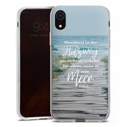 DeinDesign iPhone Xr Handy Silikon H&uuml;lle Case transparent Handyh&uuml;lle Statement Beach Spruch Silikon Case