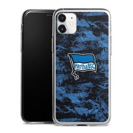 DeinDesign iPhone 11 Handy Slim Case Silikon Handyh&uuml;lle transparent H&uuml;lle extra d&uuml;nn Flag Hertha Bsc Logo Silikon Slim Case
