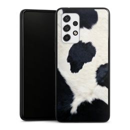 DeinDesign Galaxy A53 5G Handy Silikon H&uuml;lle Case schwarz Handyh&uuml;lle Animal Print Animal Look Cow Skin