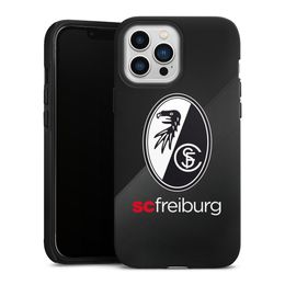 DeinDesign iPhone 13 Pro Max Handy Panzer Handyh&uuml;lle robuste Outdoor H&uuml;lle Schutzh&uuml;lle matt Sc Freiburg Lettering Logo Tough Case