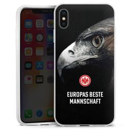 DeinDesign iPhone Xs Max Handy Silikon H&uuml;lle Case transparent Handyh&uuml;lle European Cup Official Licensed Product Eintracht Frankfurt Silikon Case