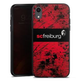 DeinDesign iPhone Xr Handy Silikon H&uuml;lle Case schwarz Handyh&uuml;lle Official Licensed Product Sc Freiburg Logo