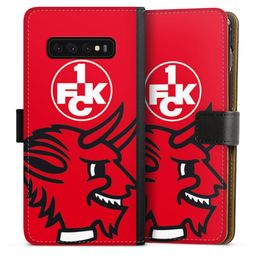 DeinDesign Galaxy S10 Plus Handy Klapph&uuml;lle Handyh&uuml;lle aus Kunst Leder schwarz Flip Case Devil 1. Fc Kaiserslautern 1. Fck Sideflip mit Lasche