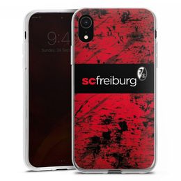 DeinDesign iPhone Xr Handy Silikon H&uuml;lle Case transparent Handyh&uuml;lle Official Licensed Product Sc Freiburg Logo Silikon Case