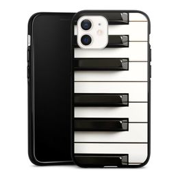 DeinDesign iPhone 12 mini Handy Silikon H&uuml;lle Case schwarz Handyh&uuml;lle Klavier Music Piano