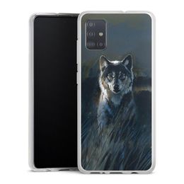 DeinDesign Galaxy A51 Handy Silikon H&uuml;lle Case transparent Handyh&uuml;lle Wolf Painting Nature Silikon Case