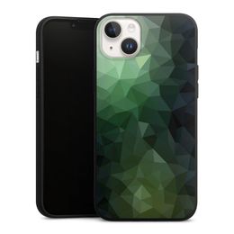 DeinDesign iPhone 14 Handy Premium Silikon H&uuml;lle Handyh&uuml;lle schwarz Case Tarnmuster Geometric Mosaic Silikon Premium Case