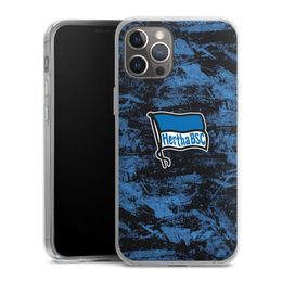 DeinDesign iPhone 12 Pro Max Handy Silikon H&uuml;lle Case transparent Handyh&uuml;lle Flag Hertha Bsc Logo Silikon Case
