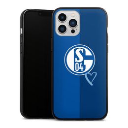 DeinDesign iPhone 13 Pro Max Handy Silikon H&uuml;lle Case schwarz Handyh&uuml;lle Heart Schalke 04 Fc Schalke 04