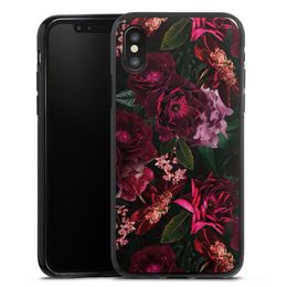 DeinDesign iPhone X Handy Silikon H&uuml;lle Case schwarz Handyh&uuml;lle Flowers Blossom Rose
