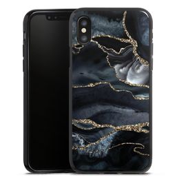 DeinDesign iPhone X Handy Silikon H&uuml;lle Case schwarz Handyh&uuml;lle Marble Trends Glitzer