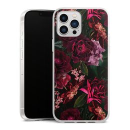 DeinDesign iPhone 13 Pro Max Handy Silikon H&uuml;lle Case transparent Handyh&uuml;lle Flowers Blossom Rose Silikon Case