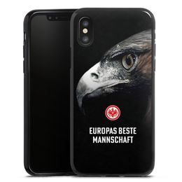DeinDesign iPhone X Handy Silikon H&uuml;lle Case schwarz Handyh&uuml;lle European Cup Official Licensed Product Eintracht Frankfurt