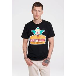 logoshirt T-Shirt Simpsons - Krusty Burger mit lizenziertem Originaldesign, schwarz, XL