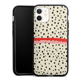 DeinDesign iPhone 12 mini Handy Silikon H&uuml;lle Case schwarz Handyh&uuml;lle Stripes Points Kunst