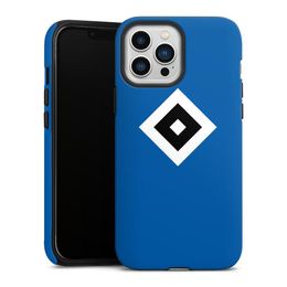 DeinDesign iPhone 13 Pro Max Handy Panzer Handyh&uuml;lle robuste Outdoor H&uuml;lle Schutzh&uuml;lle matt Logo Hsv Hamburger Sv Tough Case