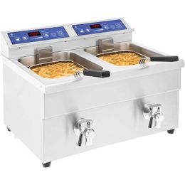 ROYAL CATERING Induktionsfritteuse Fritteuse Elektro Induktion Digital 2x10 l 2x3500 w Timer