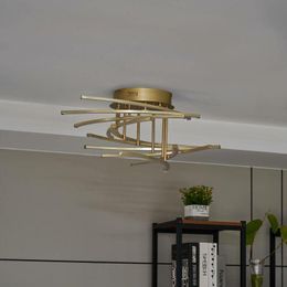 LINDBY - Flakira LED-Deckenlampe, 10-fl. altmessing - altmessing, weiß