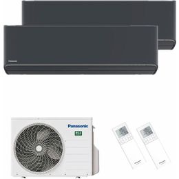 Panasonic - Klimaanlage Etherea Multisplit Set mit 2 Innengeräten 2,5 kW + 3,5 kW Graphit - Graphit