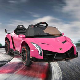 Merax - Elektro-Kinderauto lamborghini veneno Sportwagen mit 2 Motoren, LED-Lichten und Bluetooth, Belastbarkeit 30 kg, Elektroauto, Kinderfahrzeug