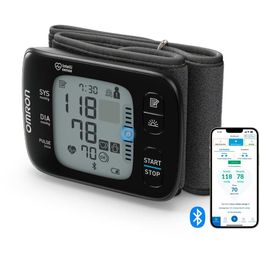 Omron Handgelenk-Blutdruckmessgerät RS7 Intelli IT (HEM-6232T-D), mit LED Positionierungssensor und Bluetooth-Funktion, schwarz