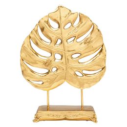 KARE Dekoobjekt "Monstera Leaf" in Gold - (B)26,5 x (H)36 x (T)9 cm