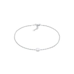 Elli Fußkette mit Smile Face Kristalle 925 Silber