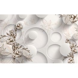 papermoon Fototapete "Muster mit Blumen" Tapeten Gr. B/L: 5,00 m x 2,80 m, Bahnen: 10 St., bunt Fototapeten
