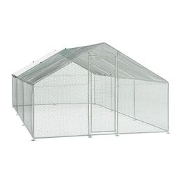 Juskys Freilaufgehege 3x6x2m aus Metall - Freigehege begehbar mit 18 m&sup2; Lauffl&auml;che, T&uuml;r & Riegel