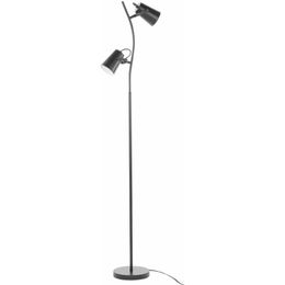 Beliani Stehlampe Schwarz Stahl 149 cm 2-flammig verstellbare Schirme langes Kabel mit Schalter Moderner Look - Schwarz