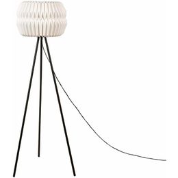 Beliani - Stehlampe Weißer Papierschirm Schwarze Metallbeine Modernes Design Dreibeinfuß Stehlampe - Weiß