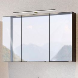 Lomadox Badmöbel Spiegelschrank mit led 100 cm ARLON-03 graphit BxHxT 100x64x20 cm - grau