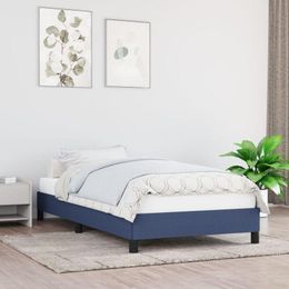 MAISONCHIC Bettgestell Einzelbett Bett für Schlafzimmer Blau 80x200 cm Stoff DE45746