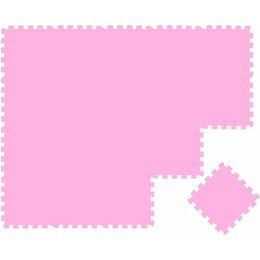 LittleTom 18 Teile Baby Kinder Puzzlematte ab Null - 30x30 Puzzle Spielmatte Krabbelmatte - pink