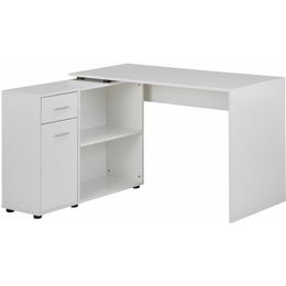 FineBuy - Design Eckschreibtisch mit Regal 120 x 75,5 x 106,5 cm, Moderner Büro-Schreibtisch, Computer-Tisch Arbeitszimmer, Winkelschreibtisch Home